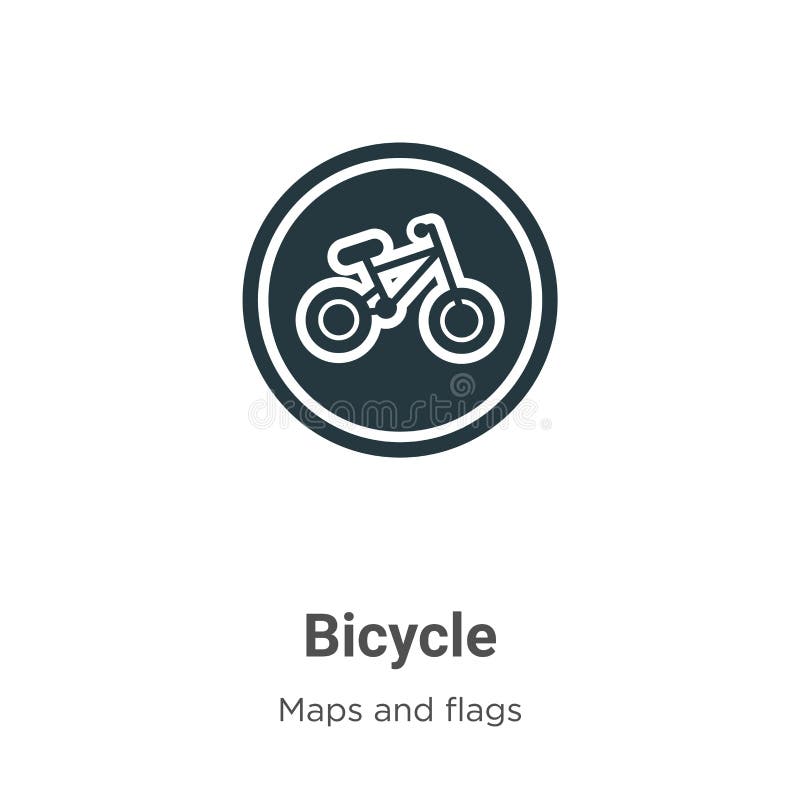 Bicycle Symbol Vector Icon on White Background. Flat Vector Bicycle ...