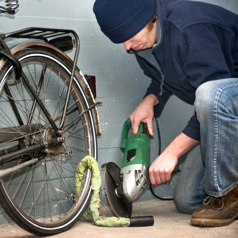Bicycle theft stock photo. Image of single, caucasian - 13133822