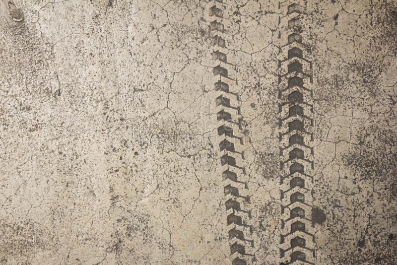 Bicycle Tire Track On Cement Floor Stock Photo - Image of tractor, tire ...