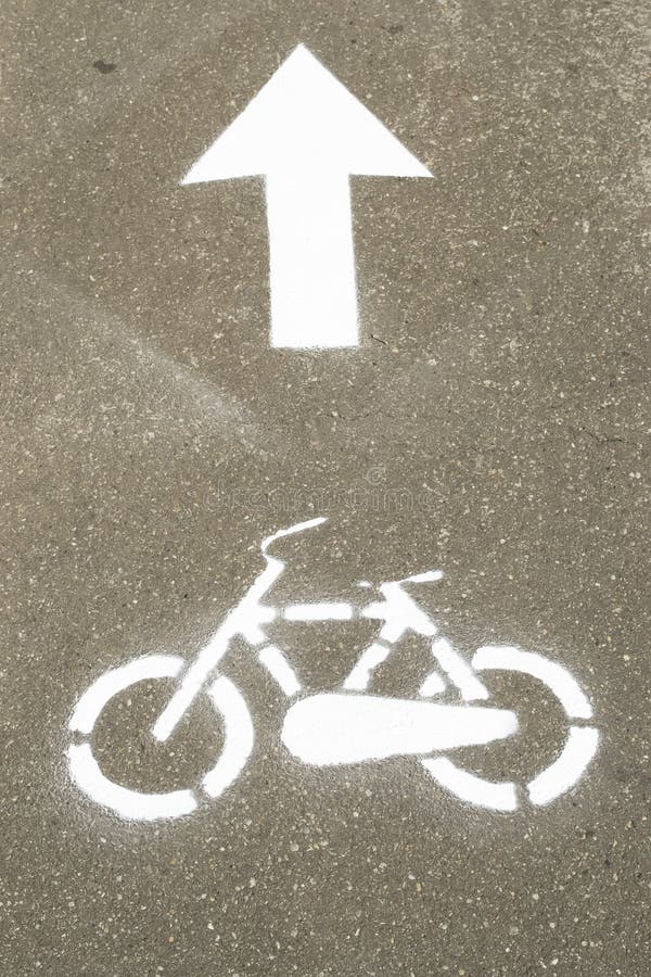 Bicycle track sign stock photo. Image of cycling, paint - 43962712