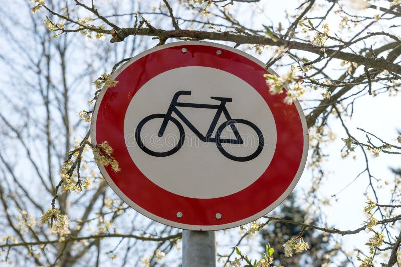Bicycle Traffic Prohibited in the Park Stock Photo - Image of safety ... Bicycle Traffic Prohibited in the Park Stock Photo - Image of safety ...