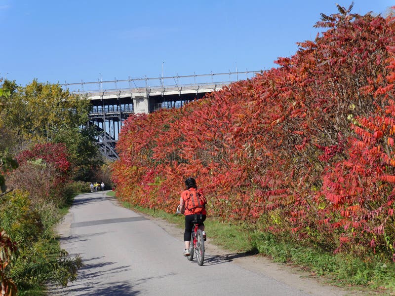 Bicycle trail in fall editorial photography. Image of trail - 102363842