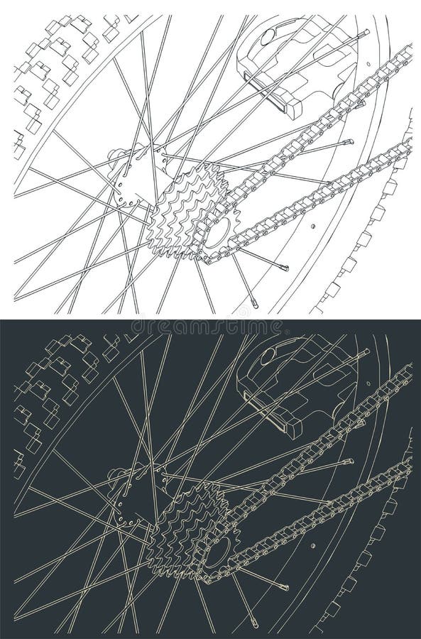 Bicycle Isometric Blueprints Stock Vector - Illustration of bike ...