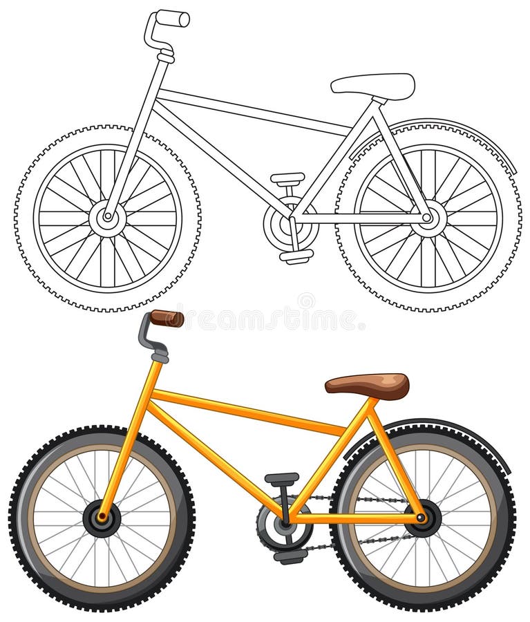 A bicycle in two styles stock vector. Illustration of environment ...