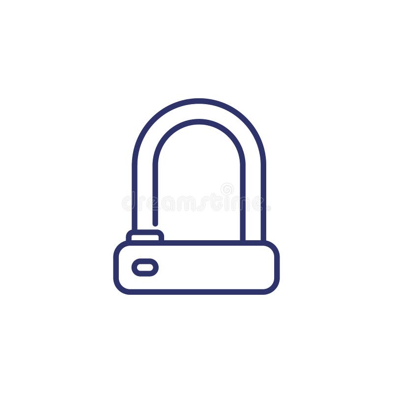 Bike Lock Icon on White, Vector Stock Vector - Illustration of bicycle ...