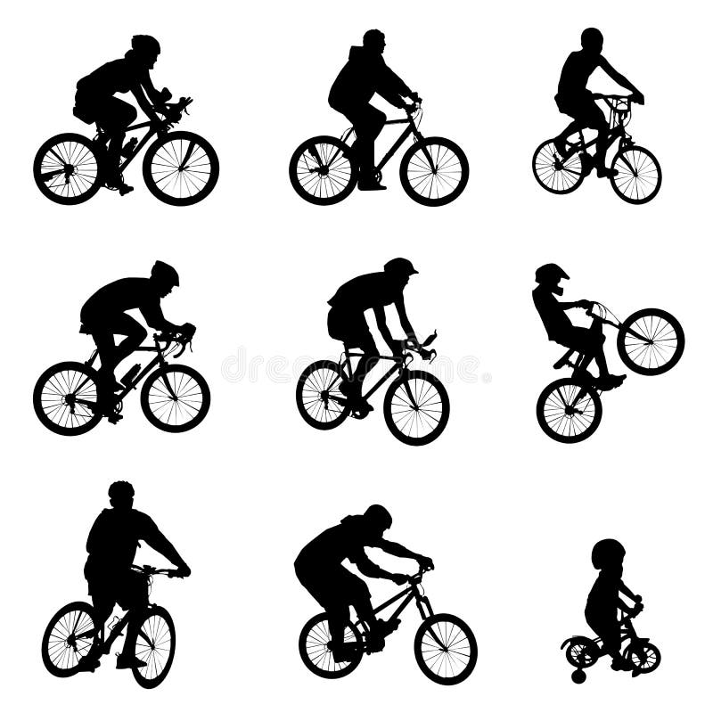 Bicycle vector stock vector. Illustration of silhouettes - 9477098