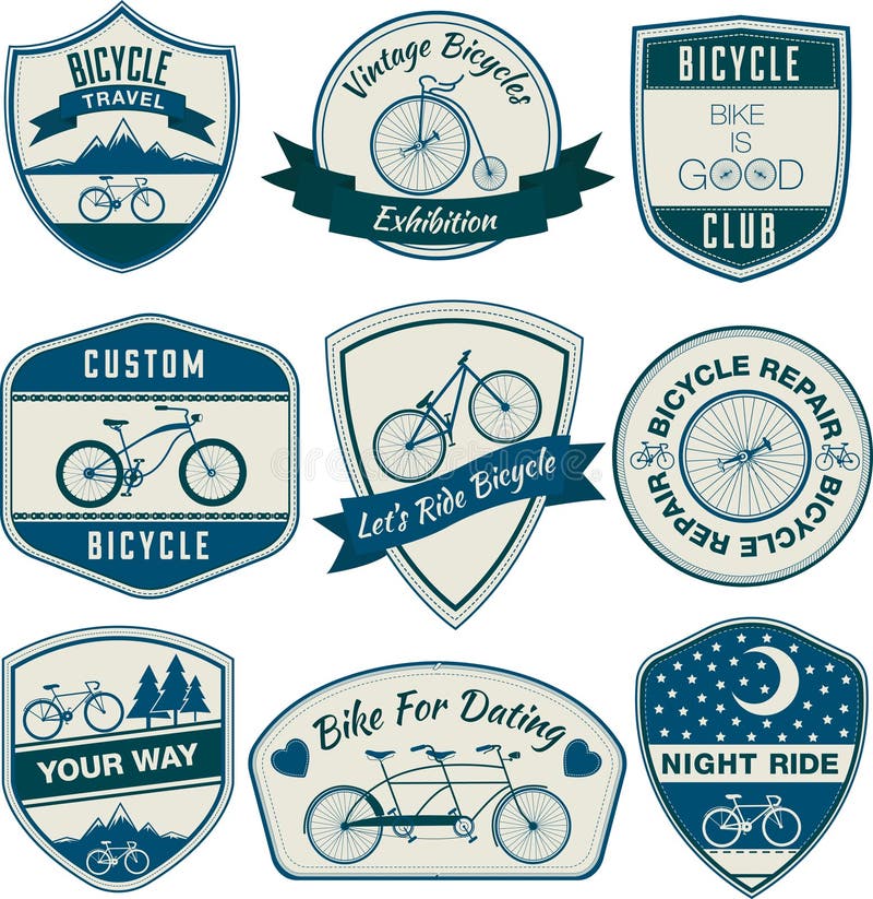 Set of Bicycle Badge Logo Template Design Stock Vector - Illustration ...