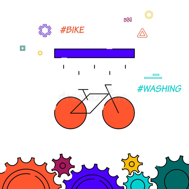 Bicycle Washing Filled Line Icon, Simple Illustration Stock Vector ...