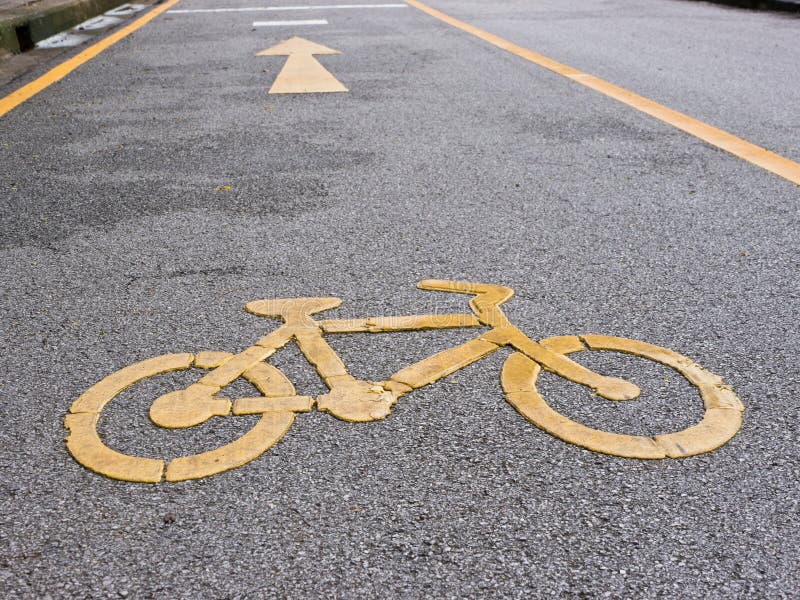 Bicycle way stock image. Image of pathway, street, roadsign - 19843113
