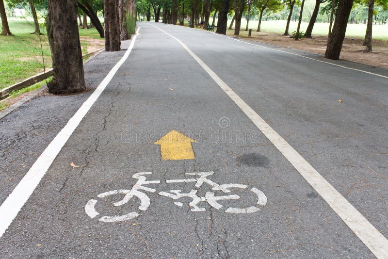 Bicycle way in park stock photo. Image of road, pathway - 26429162