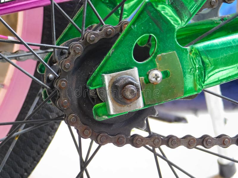 Bicycle Wheel and Chain stock photo. Image of biking - 238552000