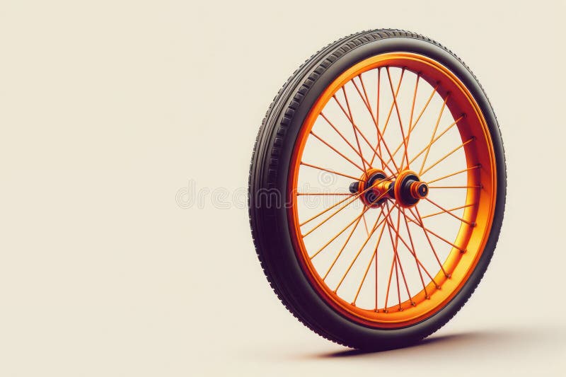 Bicycle Wheel on a Clean Background. Space for Text. Stock Illustration ...