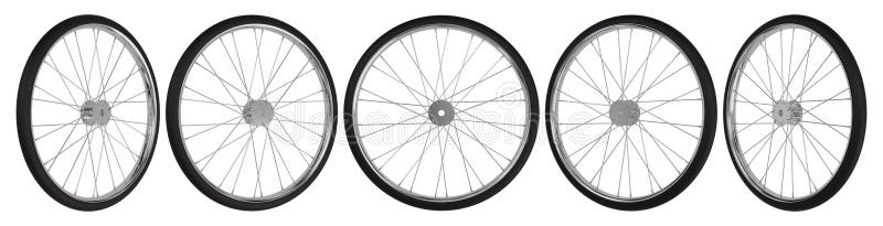 Bicycle Wheel in Different Positions. 3D Rendering. Stock Image ...