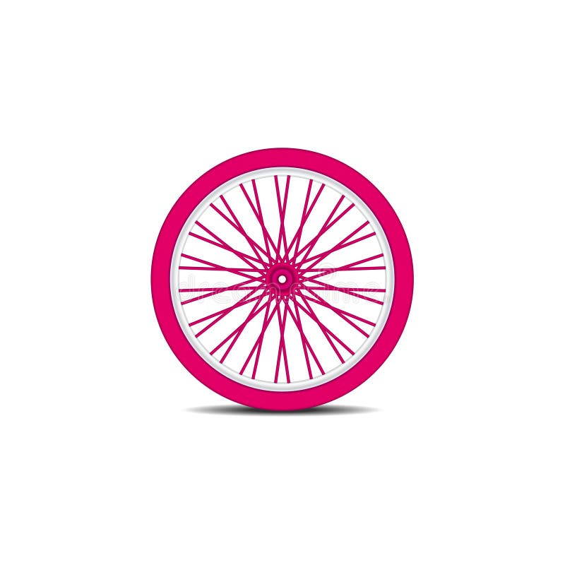 Bicycle Wheel in Pink Design with Shadow Stock Vector - Illustration of ...