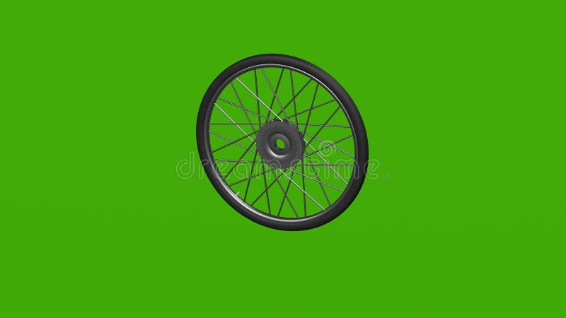 The Bicycle Wheel Rotates on the Green Screen Stock Video - Video of ...