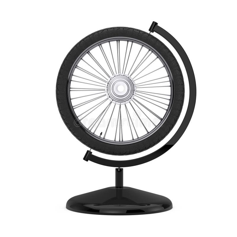 Car Tire Wheel in the Shape of Earth Globe. 3d Rendering Stock ...
