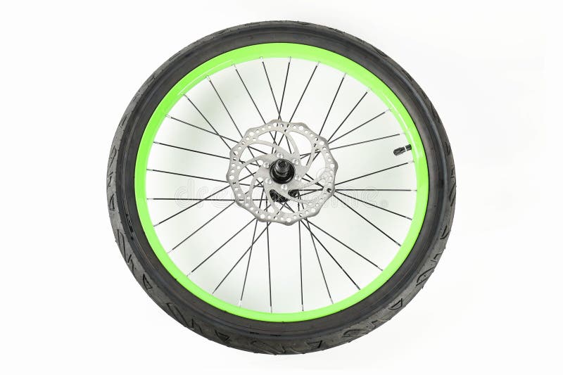 Bicycle Wheel with Tire on White Background Stock Image - Image of ...