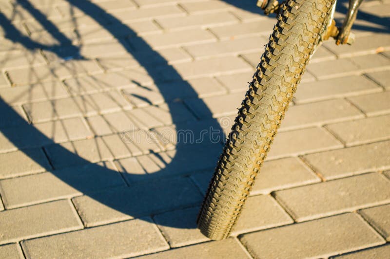 Bicycle wheels stock photo. Image of shadow, sunny, bicycle - 39037358