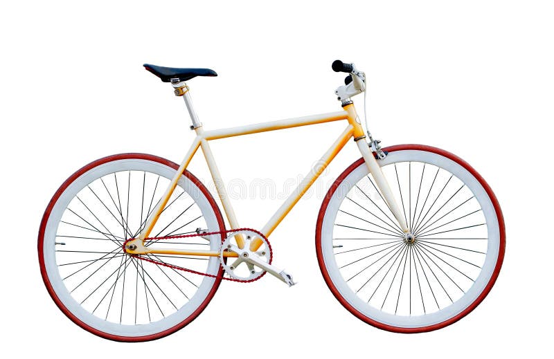 Bicycle on White Background Stock Photo - Image of cycling, action ...