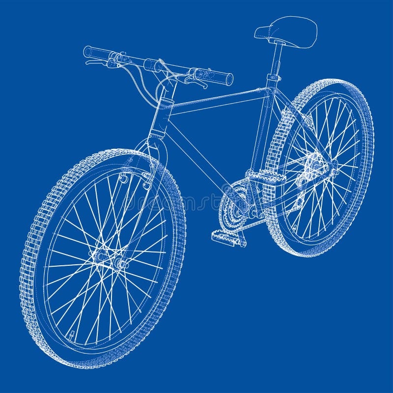 Bicycle. Wire-frame Style. Vector Stock Vector - Illustration of ...