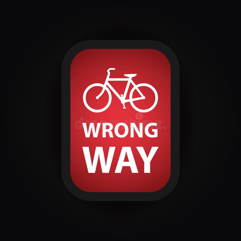 Bicycle Wrong Way. Vector Illustration Decorative Design Stock ...