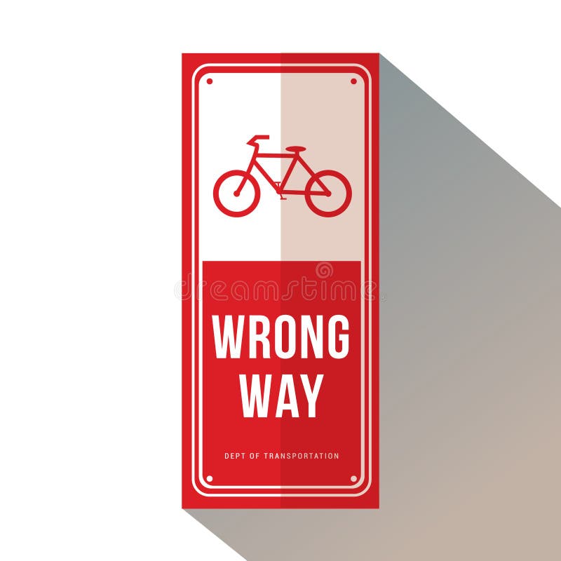 Bicycle Wrong Way. Vector Illustration Decorative Design Stock ...