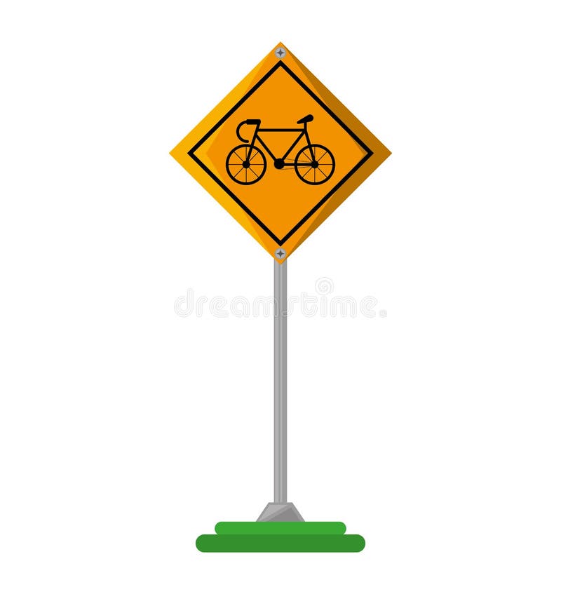 Bicycle Zone Traffic Signal Stock Vector - Illustration of isolated ...