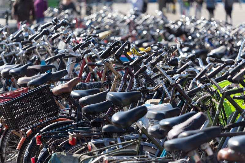 Bicycles Parked in Amsterdam Editorial Photography - Image of iron ...