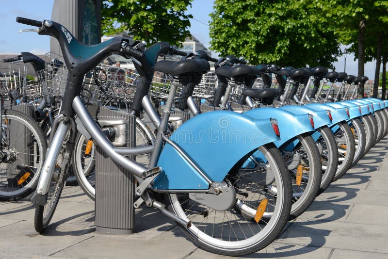Bicycles for rent stock photo. Image of healthy, pollution - 38116362