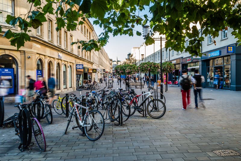 Bicycles on Southgate Street Editorial Image - Image of facade ...