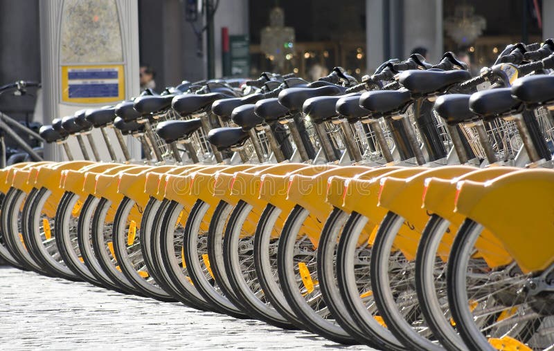 Bicycles to rent stock image. Image of bruxelles, rent - 19006469