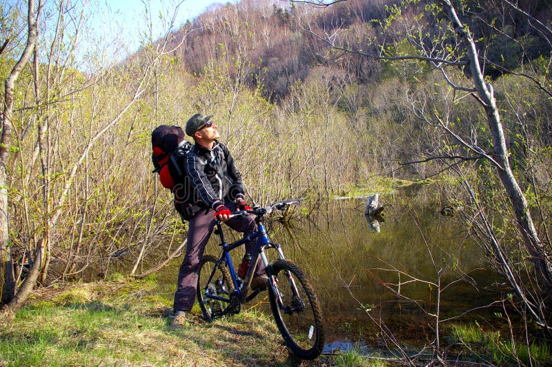 The Bicyclist. stock photo. Image of gloves, adventure - 5109308
