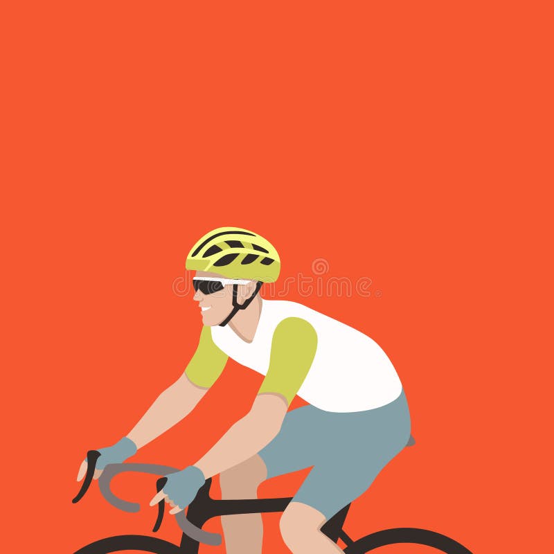 Bicyclist Vector Illustration Flat Style Profile Stock Vector ...
