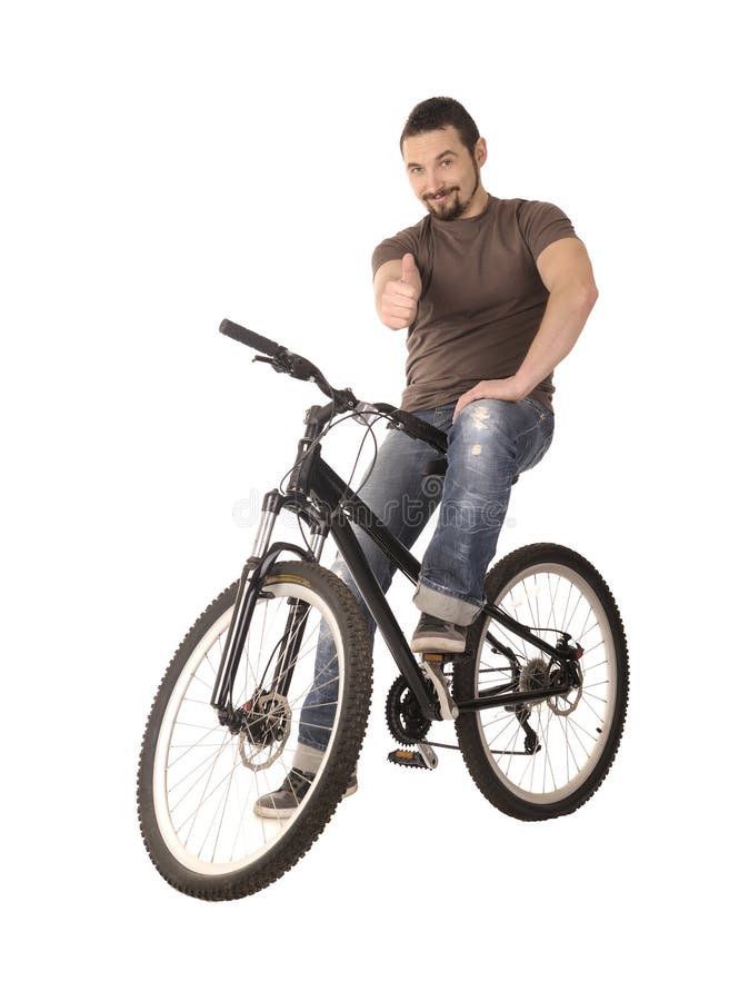 Bicyclist on white. stock image. Image of detached, bicyclist - 19061131