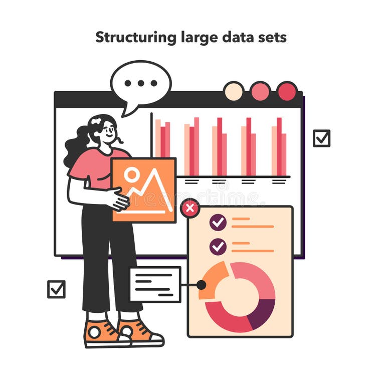 Bid Data Structuring. Data Science and Optimization for Machine Stock Vector - Illustration of ...