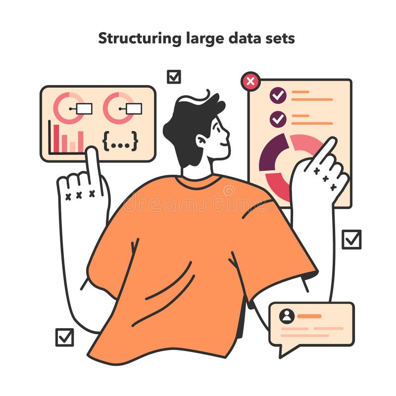 Bid Data Structuring. Data Science and Optimization for Machine Stock Vector - Illustration of ...