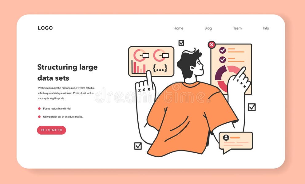 Bid Data Structuring Web Banner or Landing Page. Data Optimization Stock Vector - Illustration ...