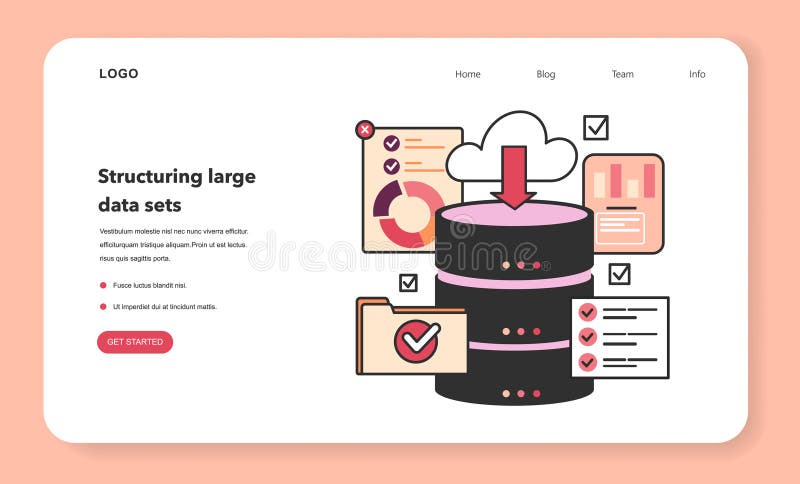 Bid Data Structuring Web Banner or Landing Page. Data Optimization Stock Vector - Illustration ...
