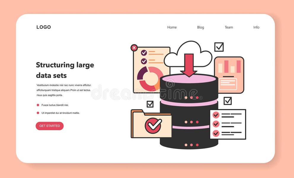 Bid Data Structuring Web Banner or Landing Page. Data Optimization Stock Vector - Illustration ...