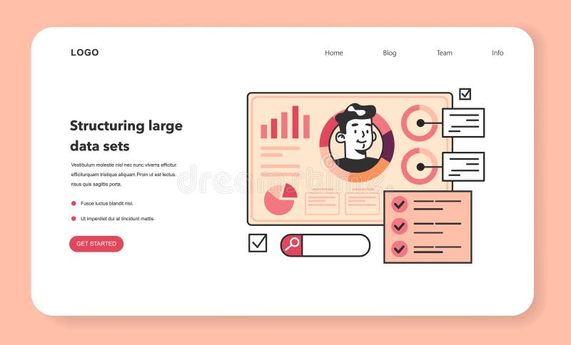 Bid Data Structuring Web Banner or Landing Page. Data Optimization Stock Vector - Illustration ...