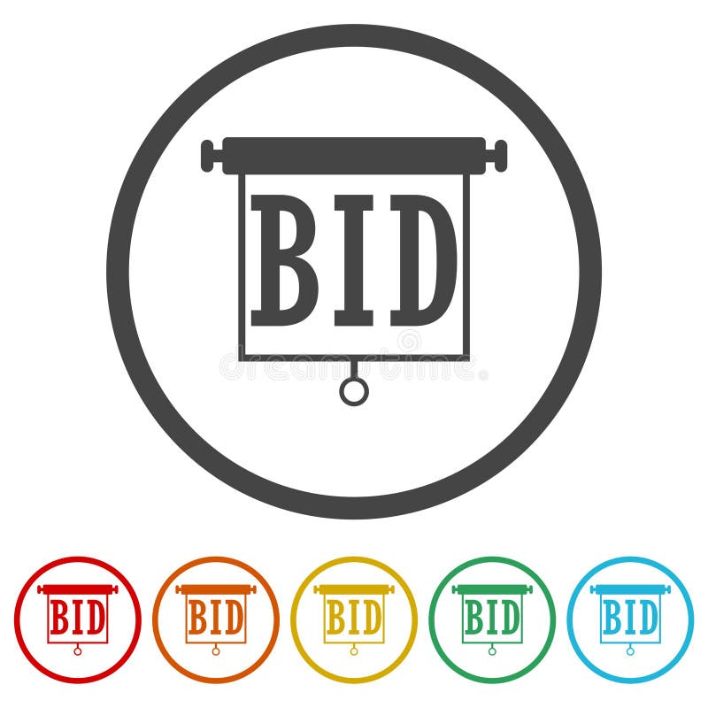 Bid ring icon, color set stock vector. Illustration of concept - 242324788