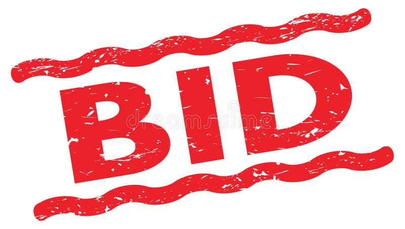 BID Text on Red Lines Stamp Sign Stock Illustration - Illustration of ...