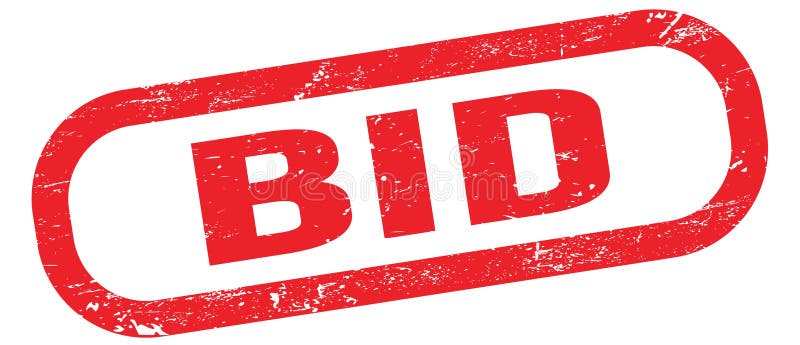 BID, Text on Red Rectangle Stamp Sign Stock Illustration - Illustration ...
