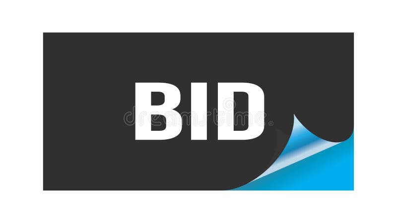 BID Text Written on Black Blue Sticker Stock Illustration ...