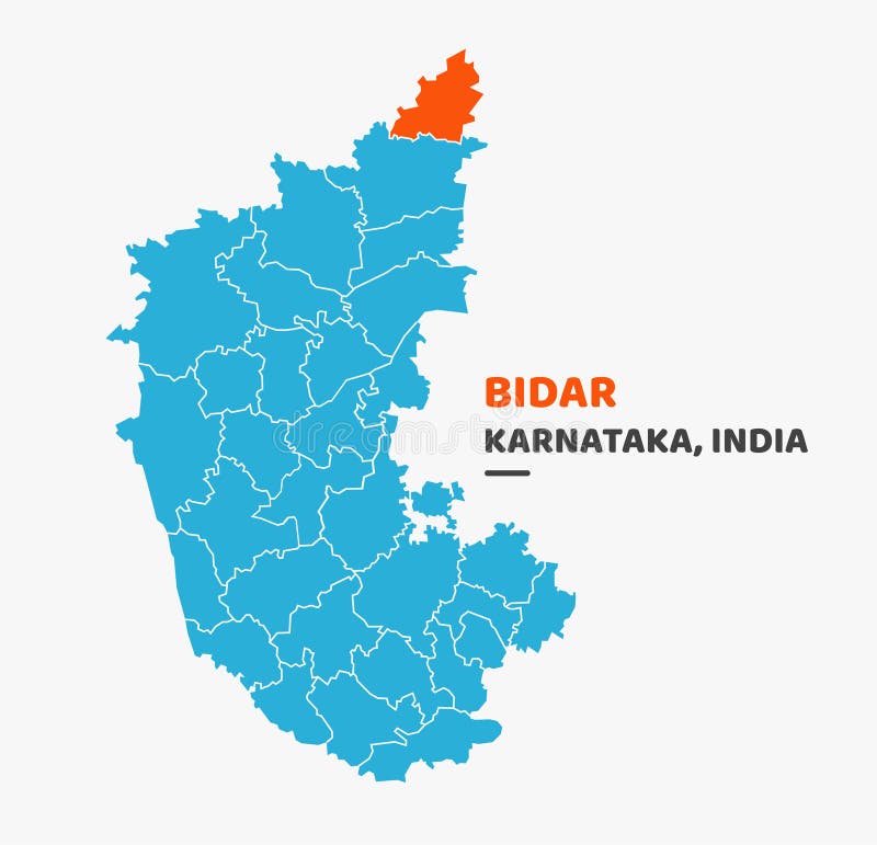 BIDAR District Highlighted on Karnataka State Map Stock Illustration ...