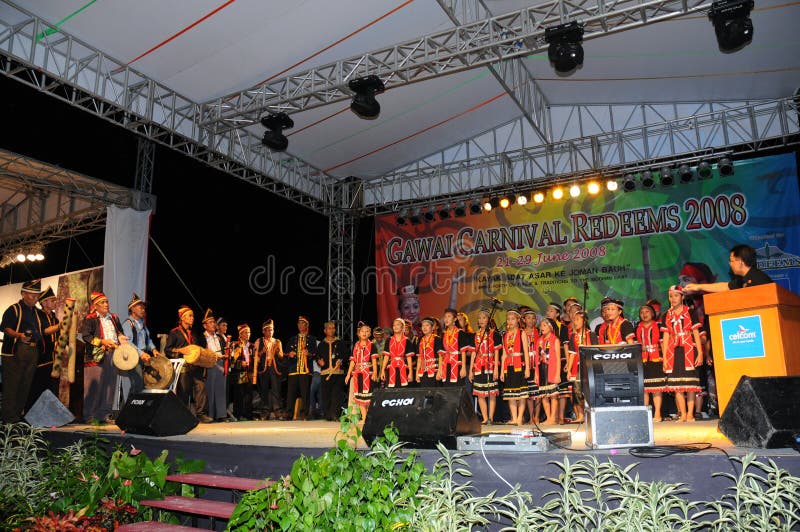 Bidayuh Musical Cultural Dance Editorial Stock Photo - Image of tribe ...