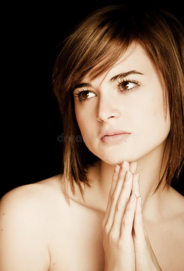 Biddende vrouw stock foto. Image of meditatie, blond - 11086854