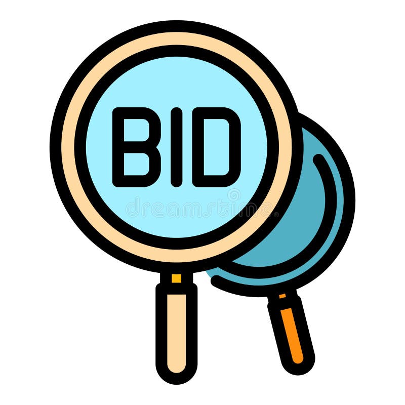 Bidding Icon Color Outline Vector Stock Vector - Illustration of ...