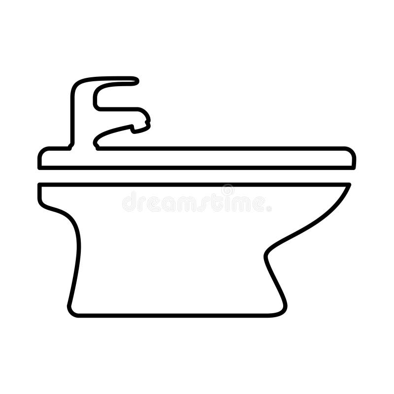 Bidet Icon Line Vector Graphics Stock Vector - Illustration of bidet ...