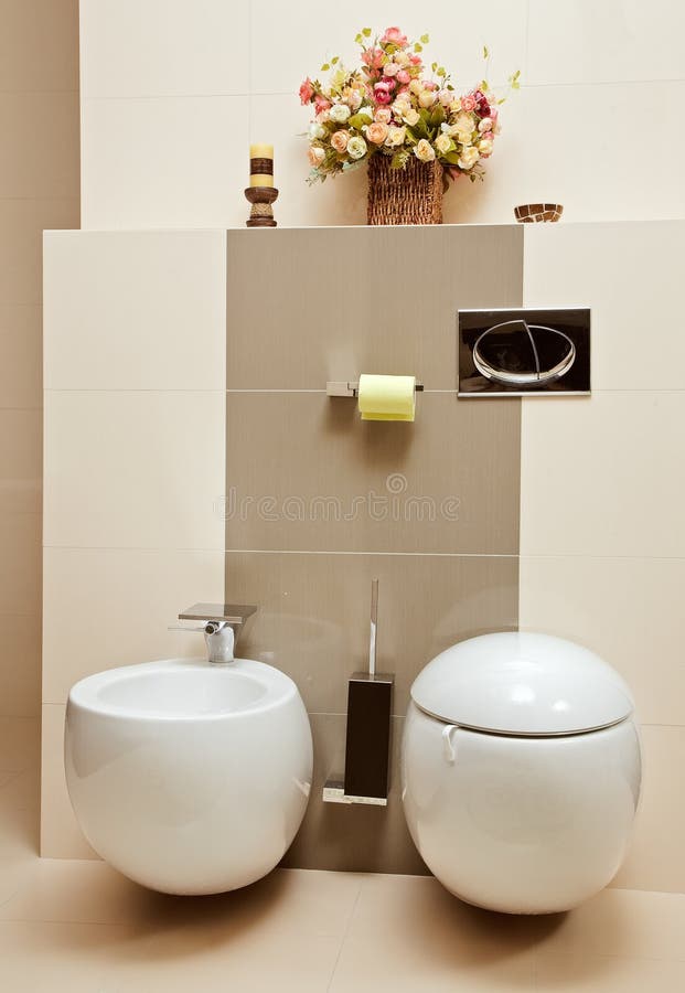 Bidet and Pan in Toilet Room Stock Photo - Image of room, bidet: 11110902
